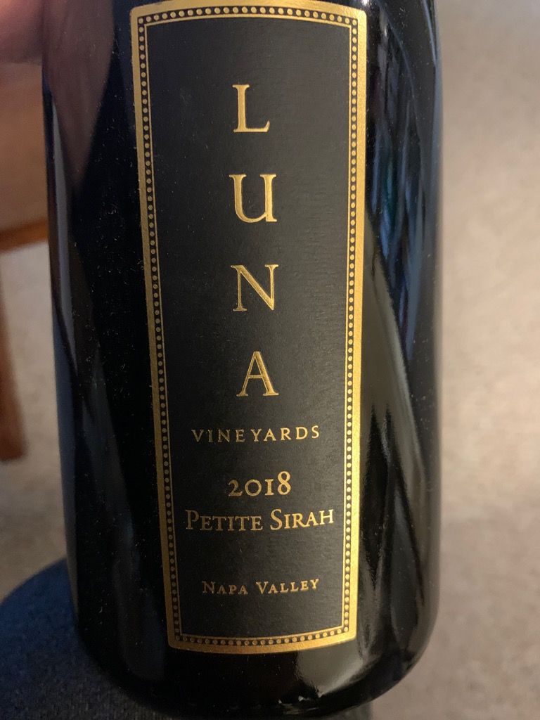 2018 Luna Vineyards Petite Sirah, USA, California, Napa Valley ...