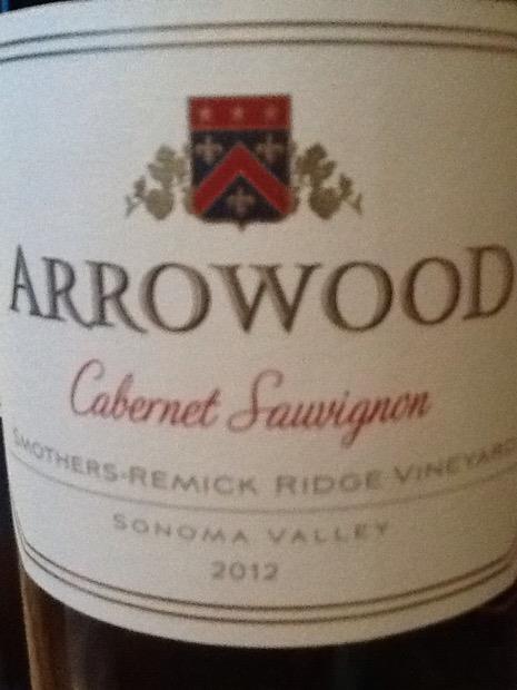 2012 Arrowood Cabernet Sauvignon Smothers-Remick Ridge Vineyards Sonoma ...