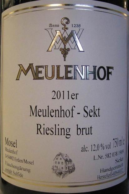 2015 Meulenhof Riesling Brut Sekt, Germany, Mosel Saar Ruwer ...