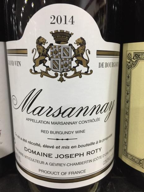 2014 Domaine Joseph Roty Marsannay, France, Burgundy, Côte de Nuits ...