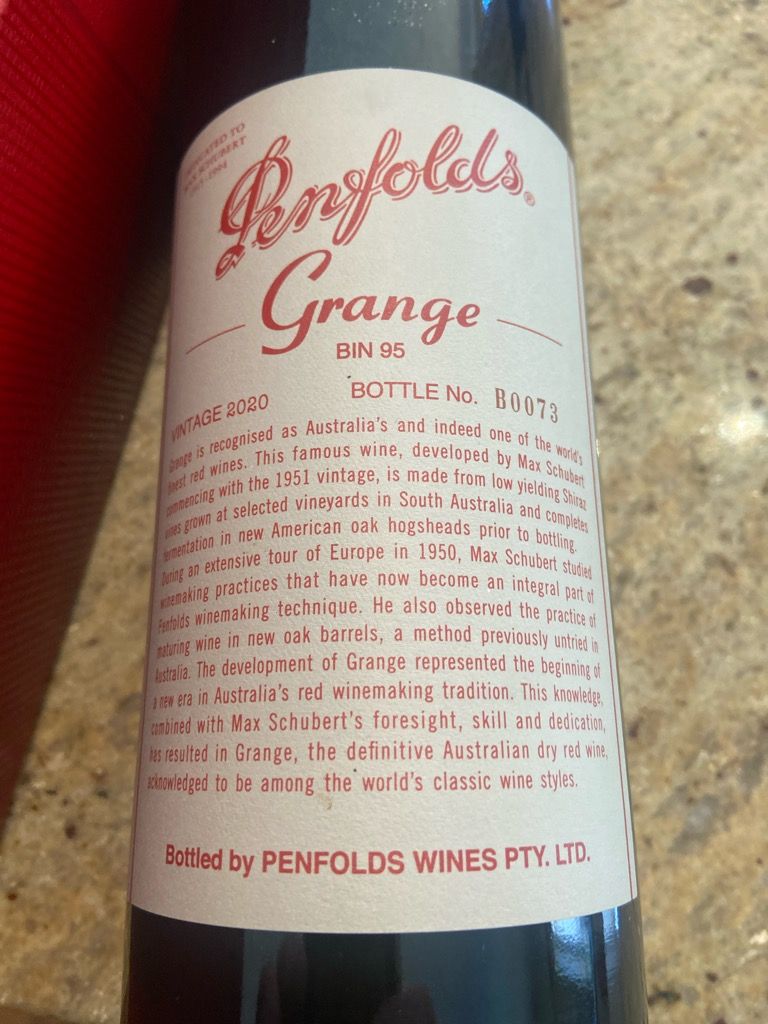 2020 Penfolds Grange, Australia, South Australia - CellarTracker