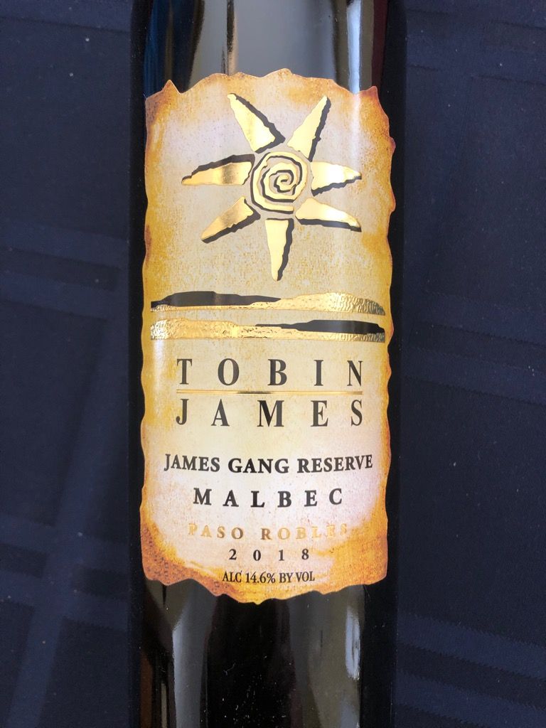 2018 Tobin James Malbec James Gang Reserve, USA, California, Central ...
