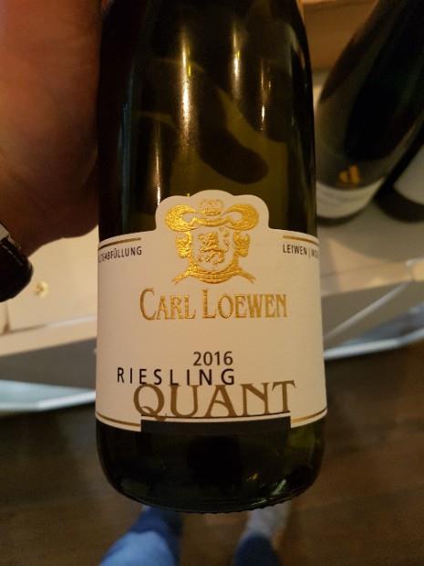 2016 Carl Loewen Riesling "Quant", Germany, Mosel Saar Ruwer ...