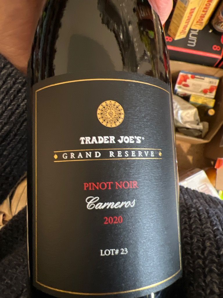 2020 Trader Joe's Pinot Noir Grand Reserve Lot # 23 Carneros, USA ...