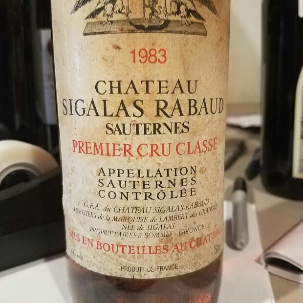 1983 Château Sigalas Rabaud, France, Bordeaux, Sauternais, Sauternes ...