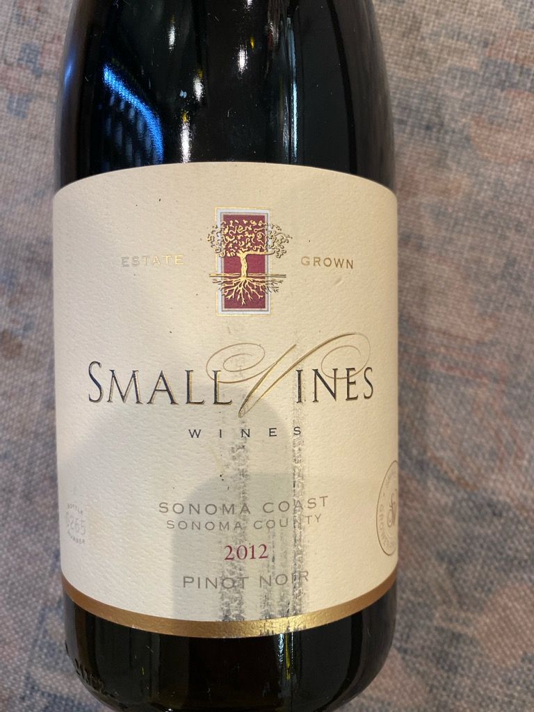 2012 Small Vines Wines Pinot Noir TBH Vineyard, USA, California, Sonoma ...