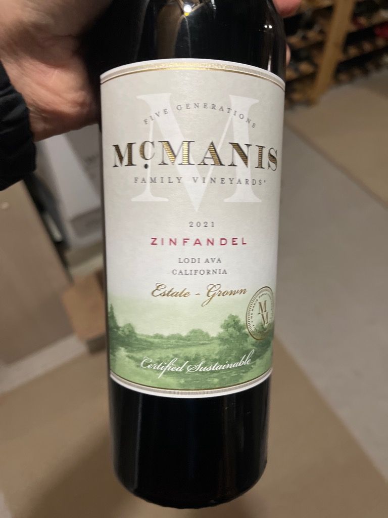 2021 McManis Family Vineyards Zinfandel, USA, California, Central Valley, Lodi - CellarTracker