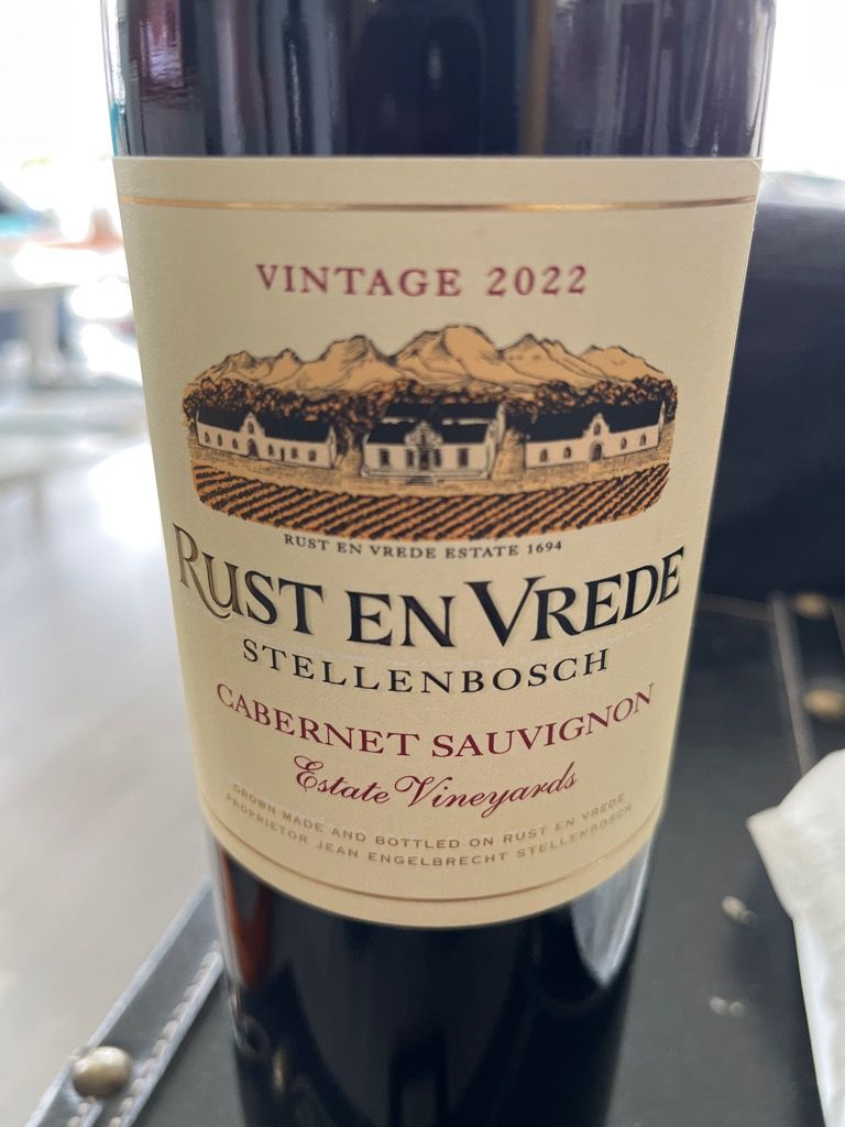 2022 Rust en Vrede Cabernet Sauvignon Estate Vineyards, South Africa ...