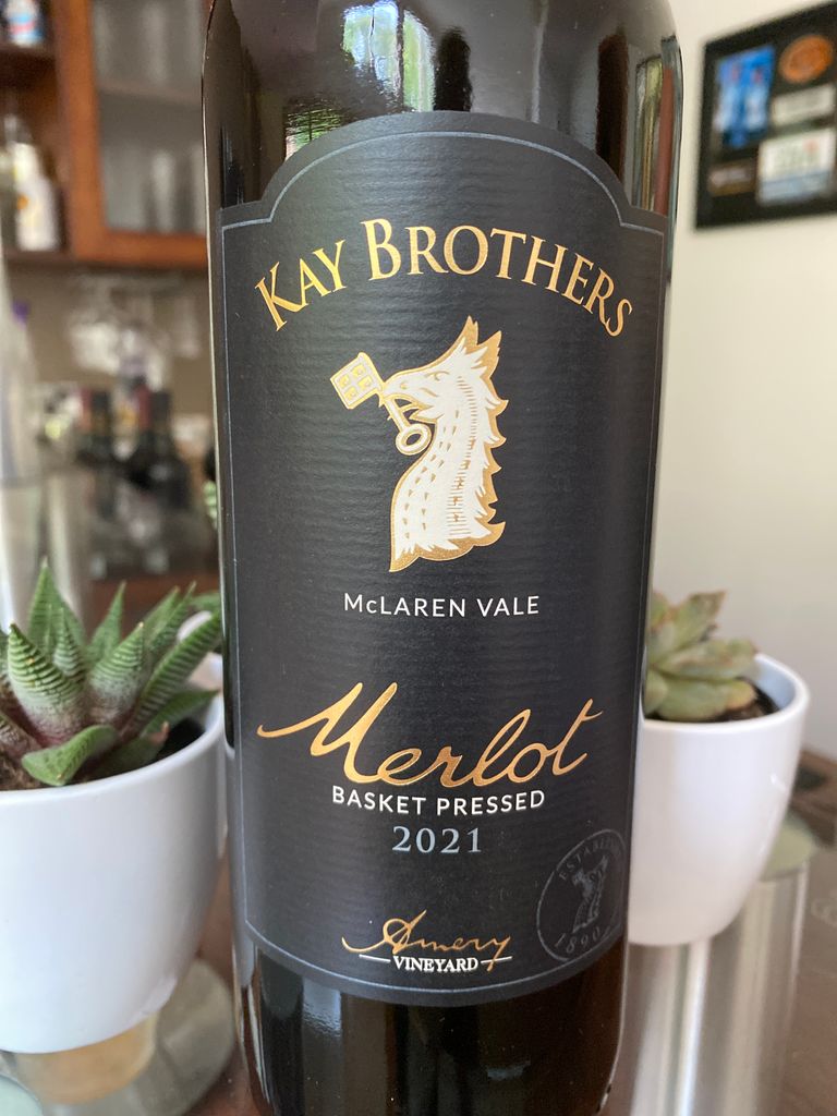 2021 Kay Brothers Merlot Basket Pressed Amery Vineyards, Australia ...