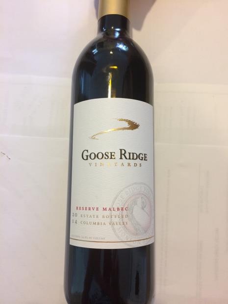 2014 Goose Ridge Vineyards Malbec Reserve, USA, Washington, Columbia ...