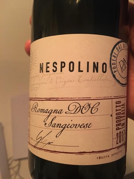 2017 Poderi' dal Nespoli Sangiovese Rubicone Nespolino, Italy, Emilia ...