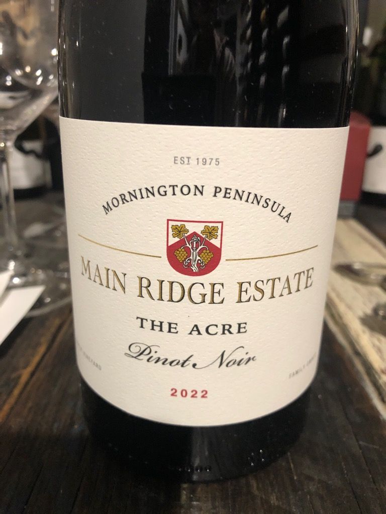 2023 Main Ridge Estate Pinot Noir The Acre, Australia, Victoria, Port ...