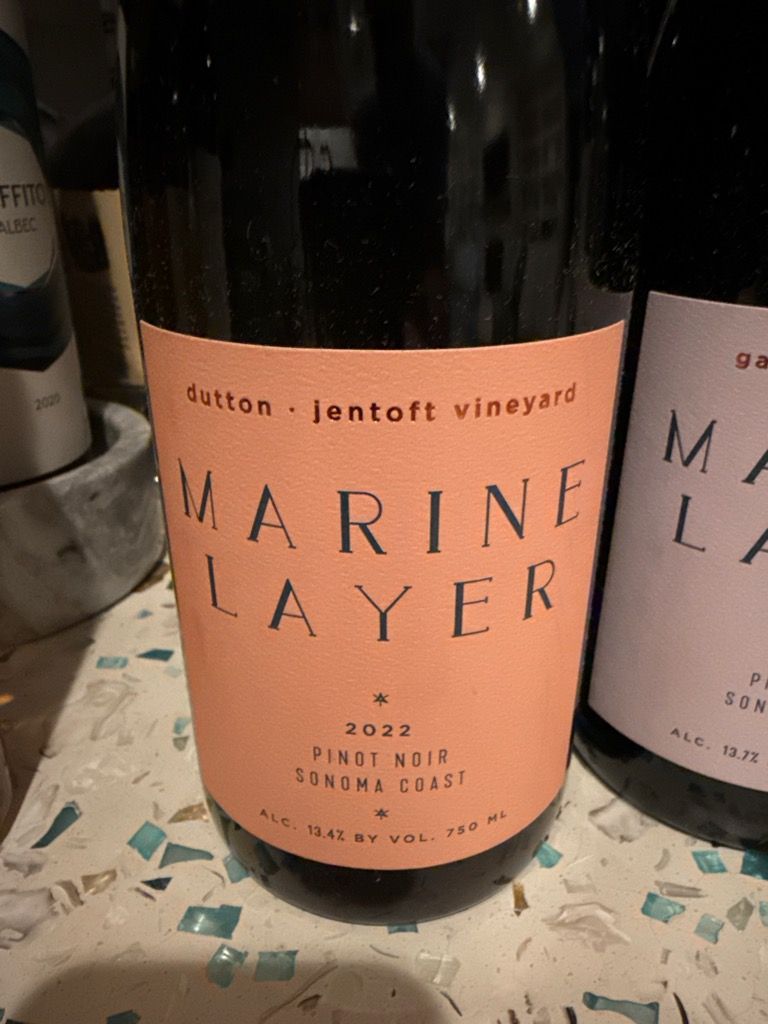 2022 Marine Layer Pinot Noir Dutton Jentoft Vineyard, USA, California ...