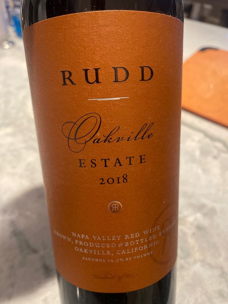 2018 Rudd Cabernet Sauvignon Estate Grown Oakville, USA, California ...