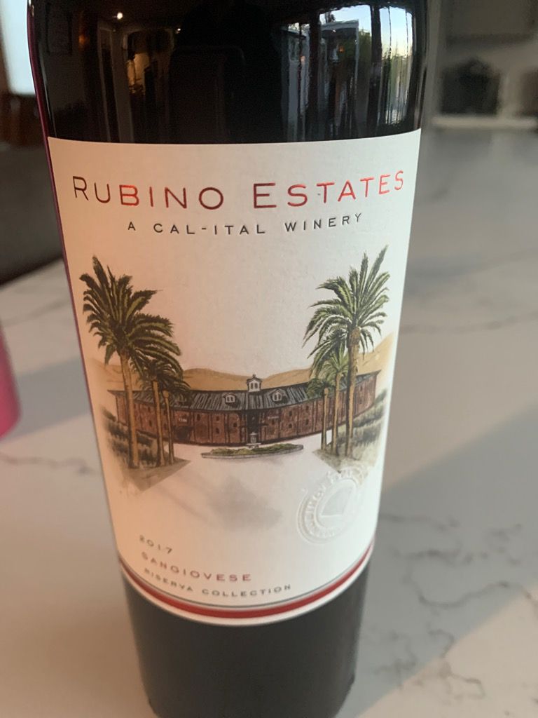2016 Rubino Estates Winery Sangiovese, USA, California, San Francisco ...