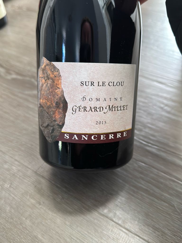 2016 Domaine Gérard Millet Sancerre Rouge Sur le Clou, France, Loire ...