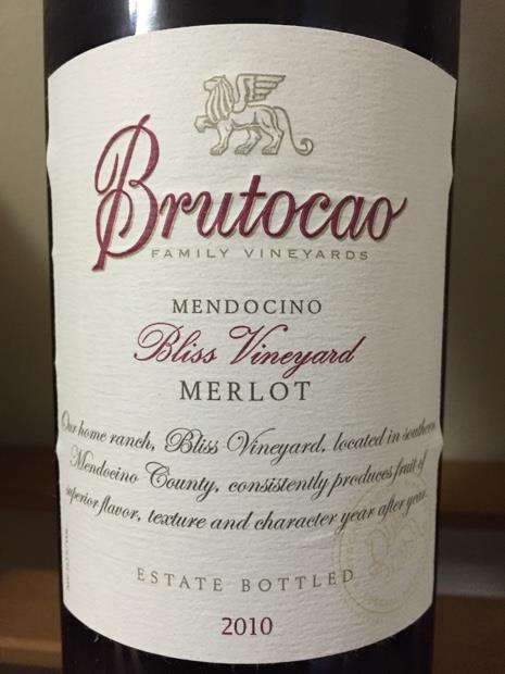 2010 Brutocao Merlot Bliss Vineyard, USA, California, North Coast ...