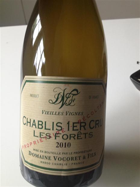 2010 Domaine Vocoret et Fils Chablis 1er Cru Les Forêts Vieilles Vignes ...