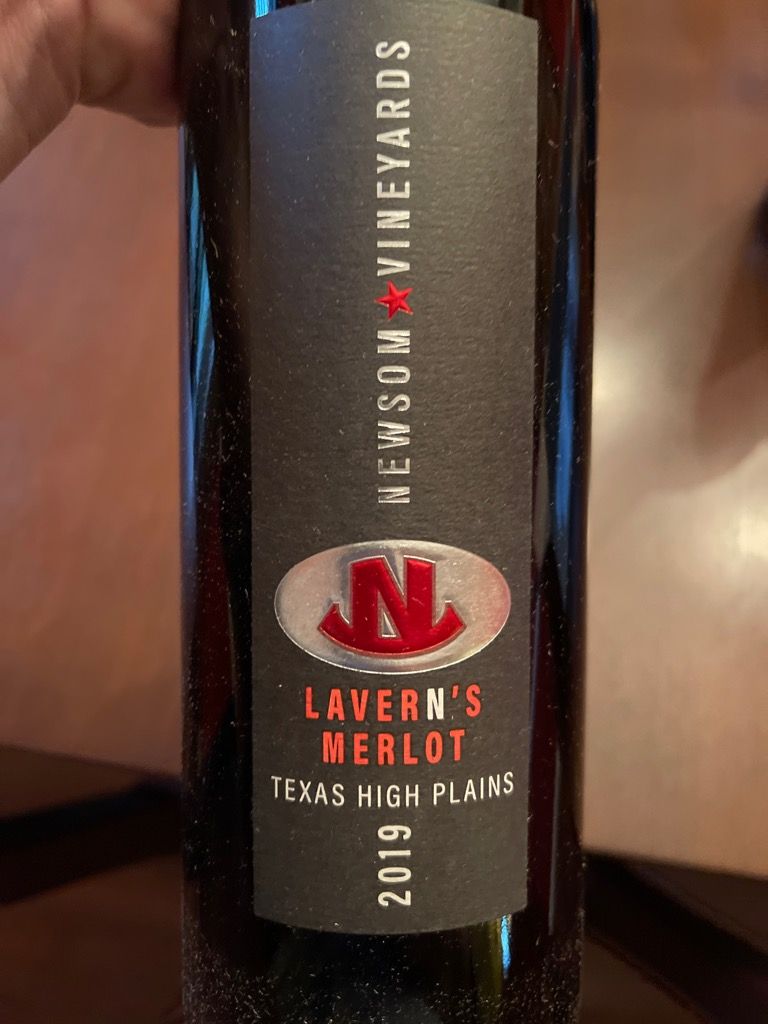 2020 Newsom Vineyards Merlot Lavern’s Merlot, USA, Texas, Texas High ...