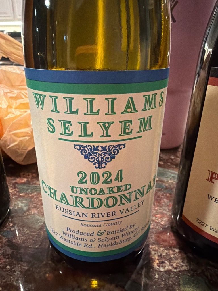 2024 Williams Selyem Unoaked Chardonnay, USA, California, Sonoma County ...