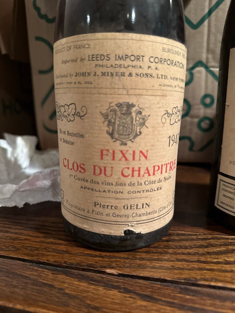 1947 Domaine Pierre Gelin Fixin 1er Cru Clos du Chapitre, France ...