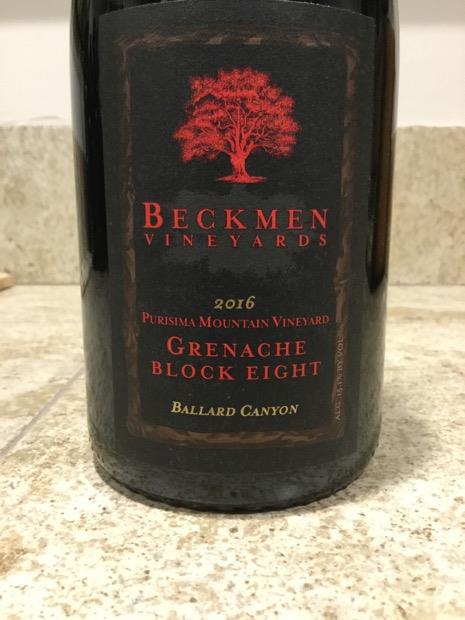 2016 Beckmen Vineyards Grenache Block Eight Purisima Mountain Vineyard ...
