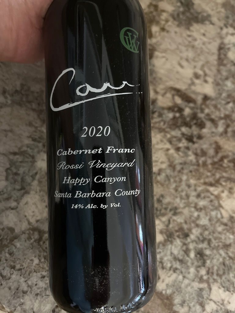 2020 Carr Vineyards & Winery Cabernet Franc Rossi Vineyard, USA ...