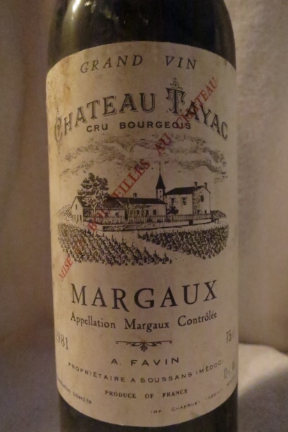 1981 Château Tayac Margaux, France, Bordeaux, Médoc, Margaux ...