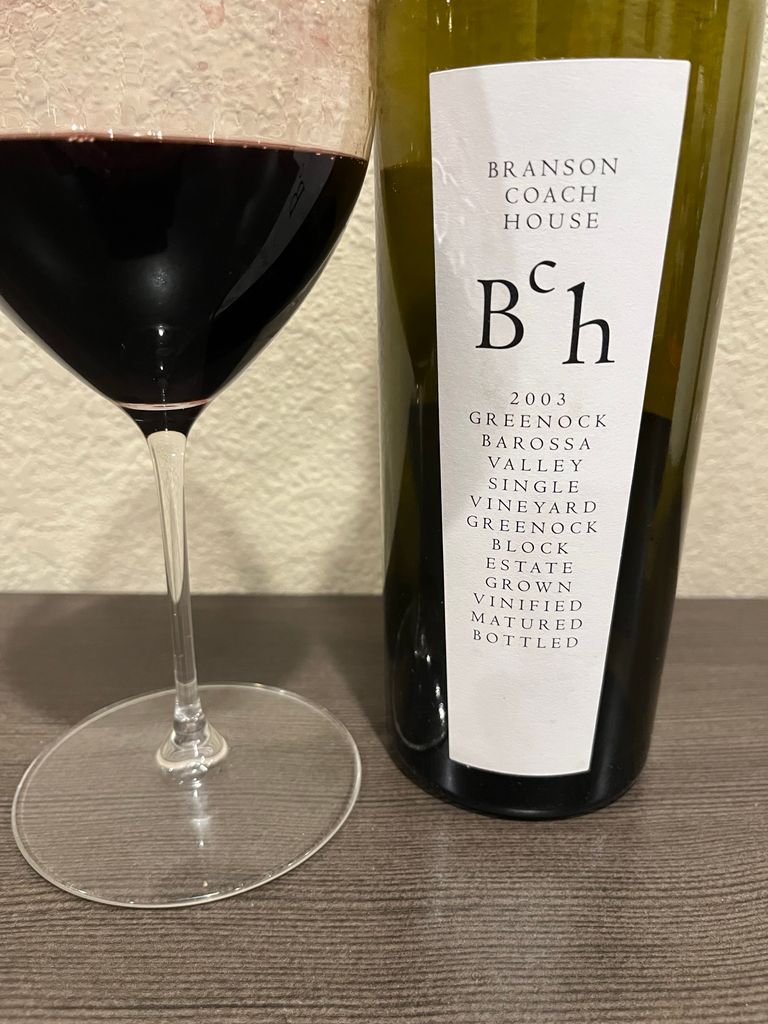 2003 Branson Coach House Shiraz Rare Single Vineyard Coach House Block ...