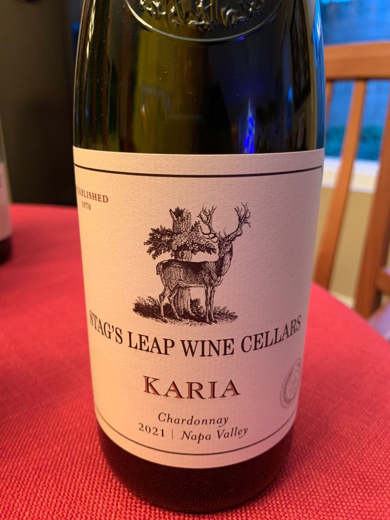 2021 Stag's Leap Wine Cellars Chardonnay Karia, USA, California, Napa Valley - CellarTracker