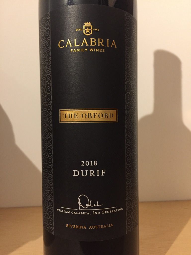 2018 Calabria Family Wines Durif The Orford, Australia, New South Wales ...
