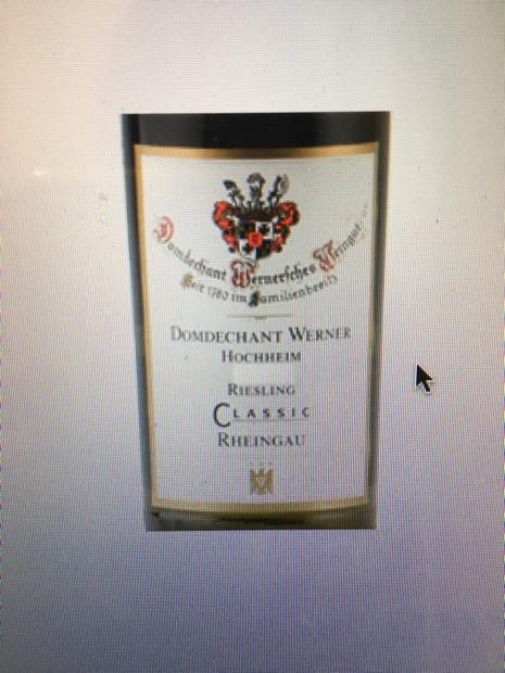 2015 Domdechant Werner Hochheimer Riesling Classic, Germany, Rheingau ...