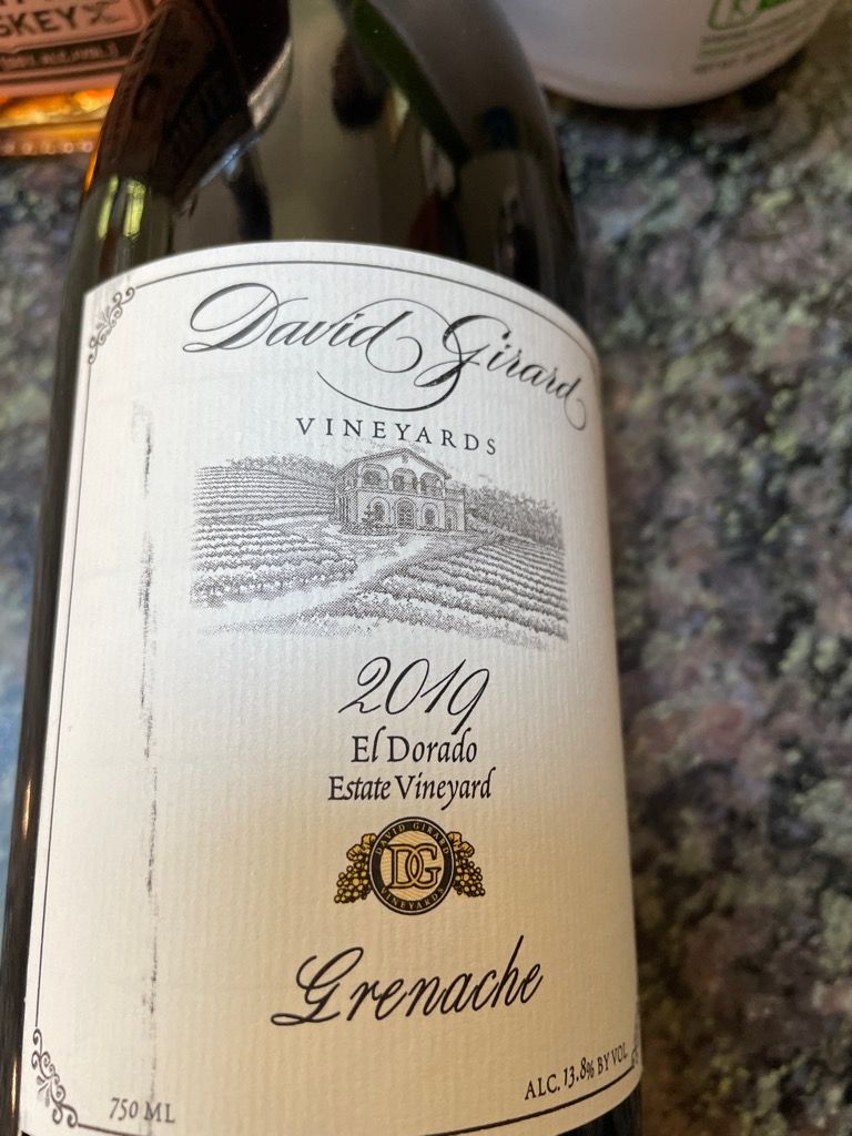 2019 David Girard Vineyards Grenache Eldorado Estate Vineyard, USA ...