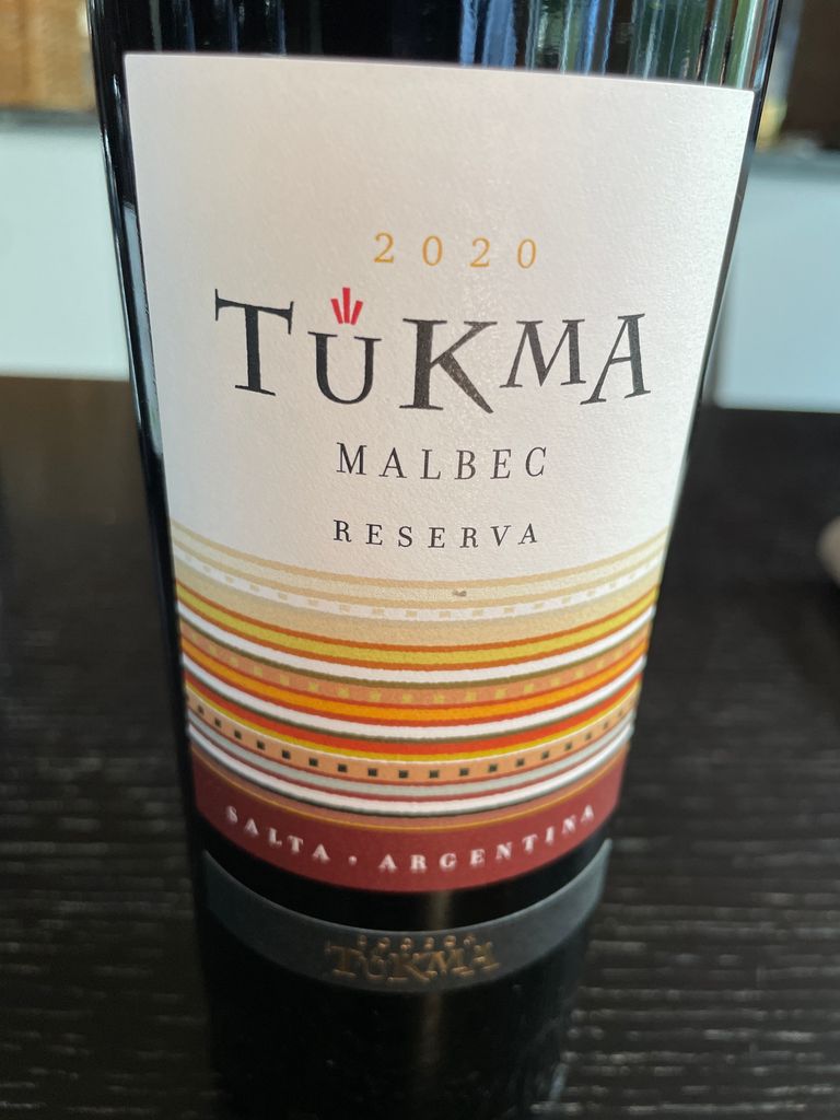 2020 Tukma Malbec Reserva, Argentina, Valles Calchaquíes, Salta ...
