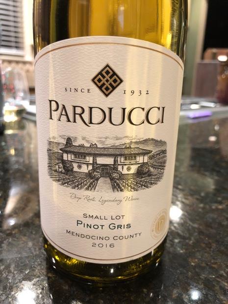 2019 Parducci Pinot Gris Small Lot Blend, USA, California - CellarTracker