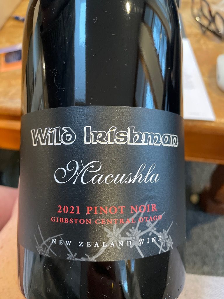 2021 Wild Irishman Pinot Noir Macushla, New Zealand, South Island ...