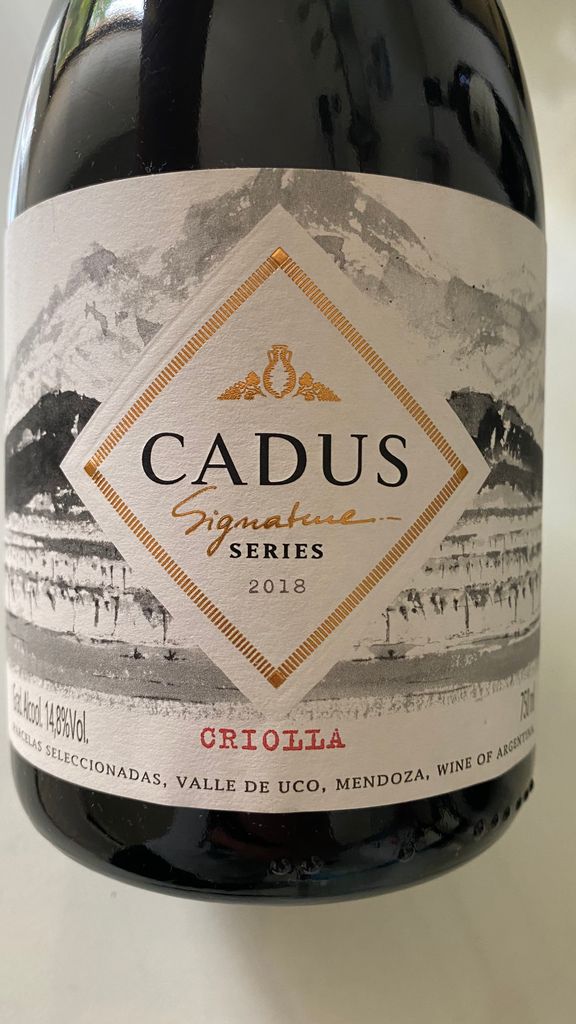 2020 Cadus Criolla Grande Signature Series, Argentina, Mendoza, Valle ...