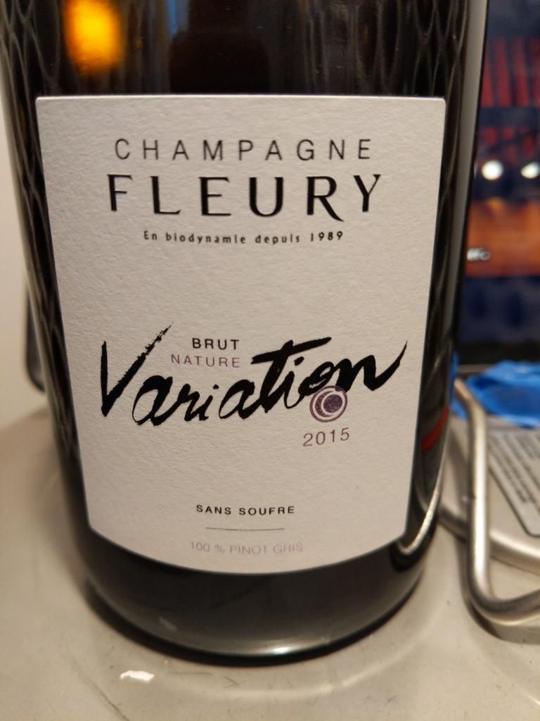 2015 Champagne Fleury Pinot Gris Champagne Brut Nature Variation ...