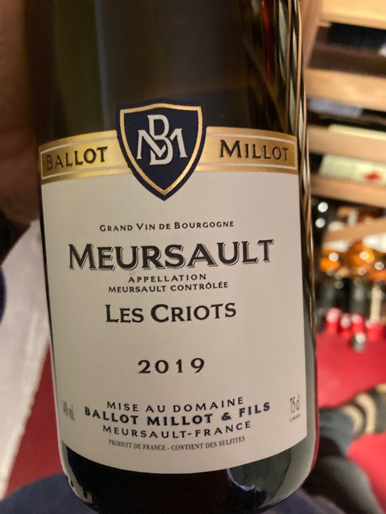 2020 Ballot-Millot & Fils Meursault Les Criots, France, Burgundy, Côte ...