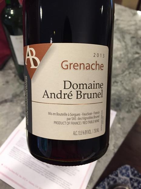 2013 Domaine André Brunel Grenache Vaucluse, France, Rhône, Southern ...