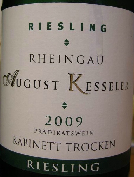 2009 August Kesseler Riesling Kabinett trocken, Germany, Rheingau ...