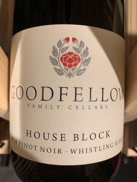 2018 Goodfellow Family Cellars Pinot Noir House Block Whistling Ridge ...