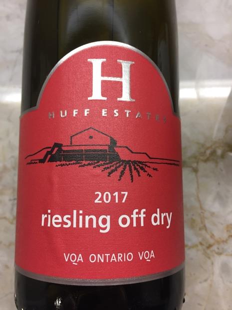 2017 Huff Estates Off-Dry Riesling, Canada, Ontario, Prince Edward ...