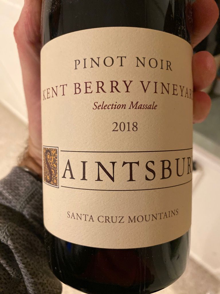 2018 Saintsbury Pinot Noir Selection Massale Kent Berry Vineyard, USA ...