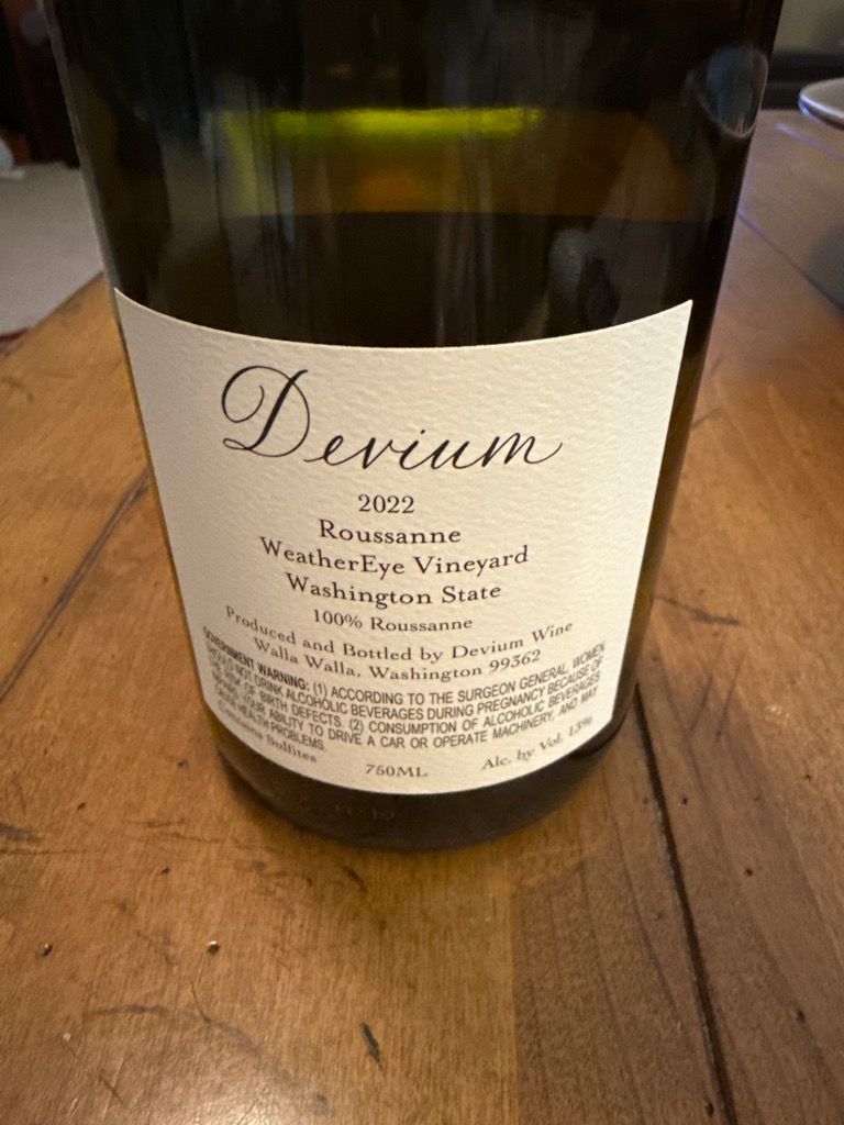 2022 Devium Roussanne Pétillant Naturel WeatherEye Vineyard, USA ...