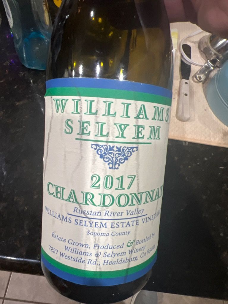 2017 Williams Selyem Chardonnay Williams Selyem Estate Vineyard Russian ...