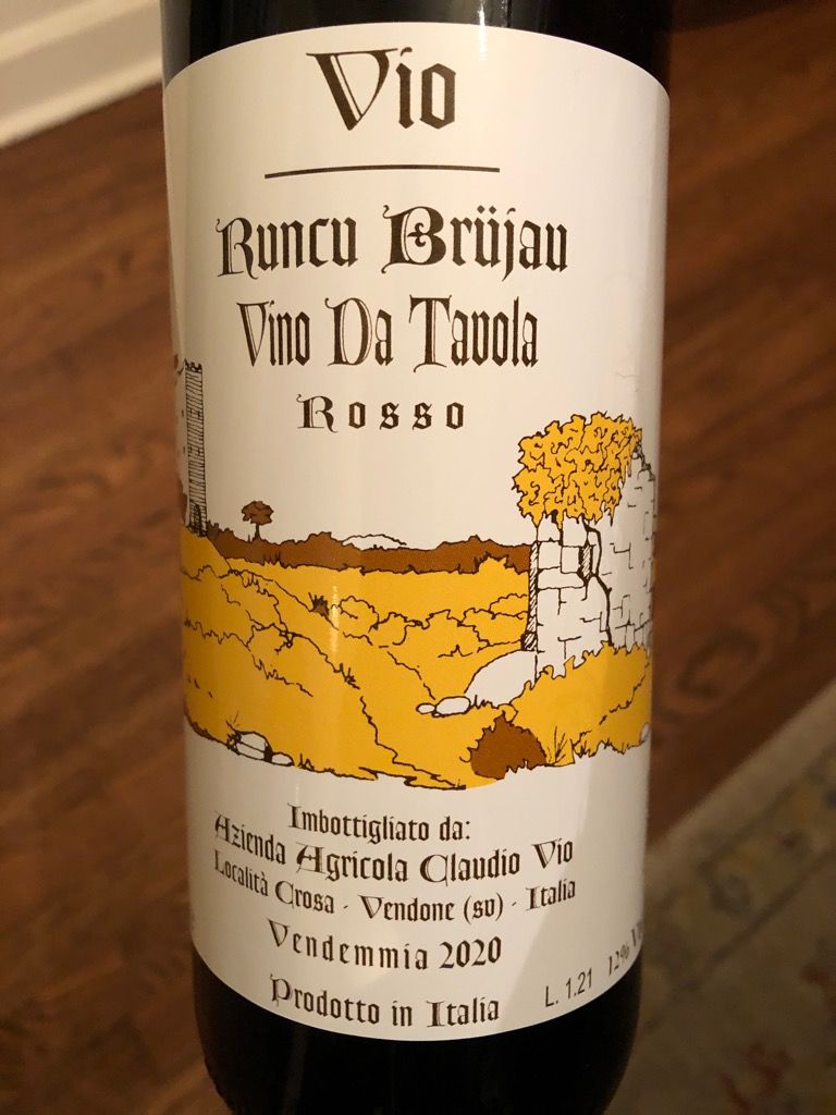 2020 Azienda Agricola Claudio Vio Runcu Brüjau, Italy, Liguria, Vino da ...