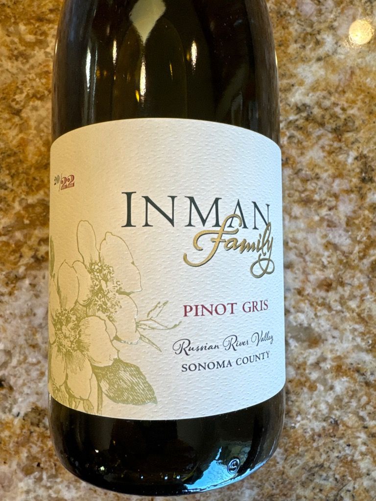 2022 Inman Family Pinot Gris, USA, California, Sonoma County, Russian ...