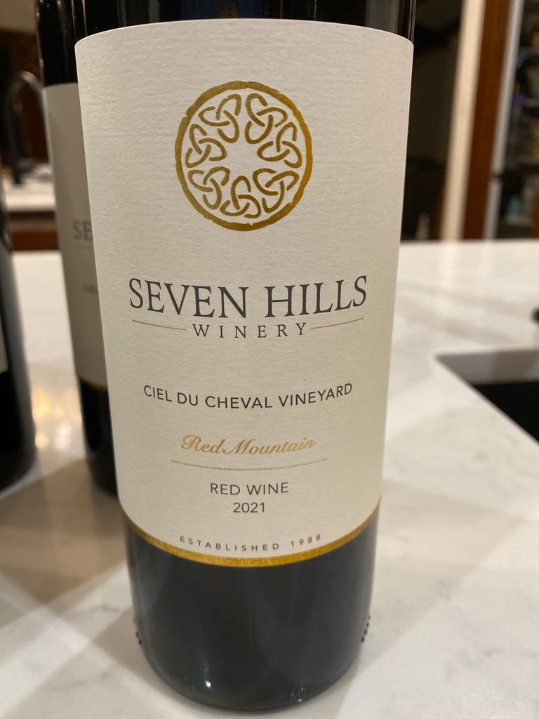 2021 Seven Hills Winery Ciel du Cheval Vineyard, USA, Washington ...