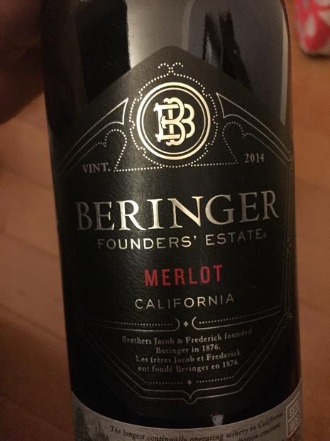 2014 Beringer Vineyards Merlot Founders' Estate, USA, California ...